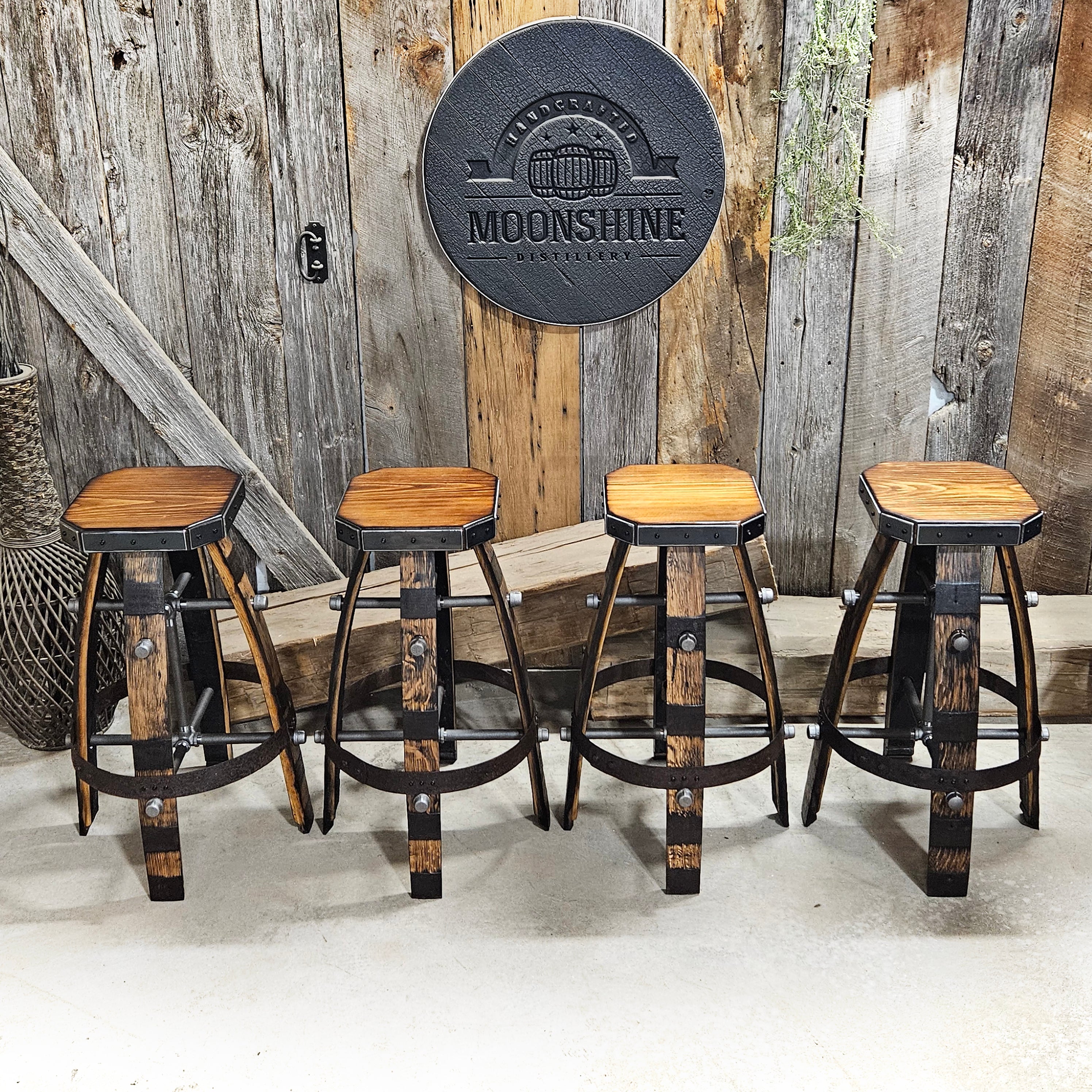 Whiskey Barrel - Custom (Metal & wood - Tan) Whiskey Barrel Bar Stool ...