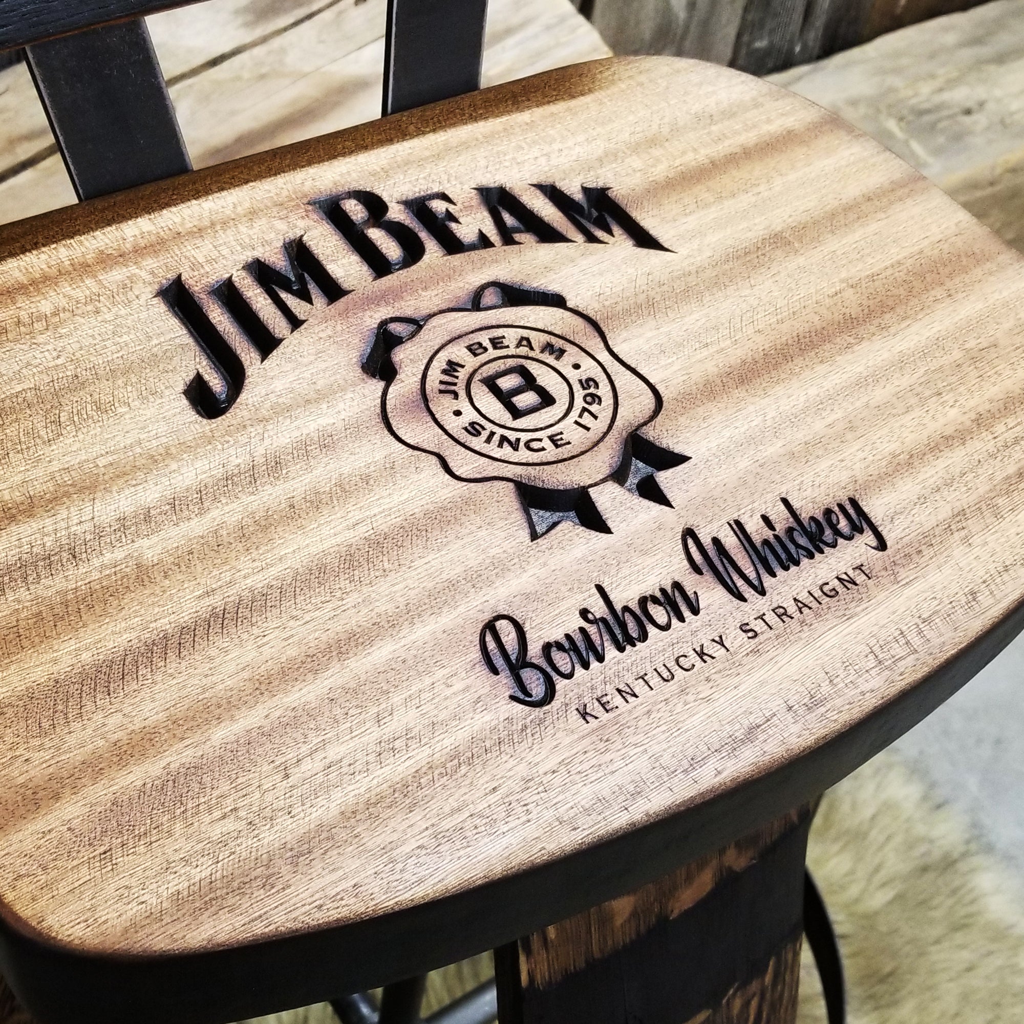 WHISKEY BARREL BAR STOOL WITH BACKING – TURTLE BACK TAN (WHISKEY BARRE ...