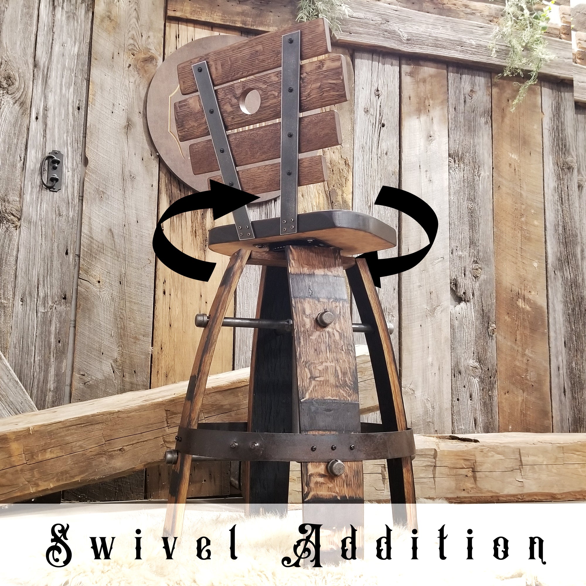 WHISKEY BARREL BAR STOOL WITH BACKING – TURTLE BACK TAN (WHISKEY BARRE ...