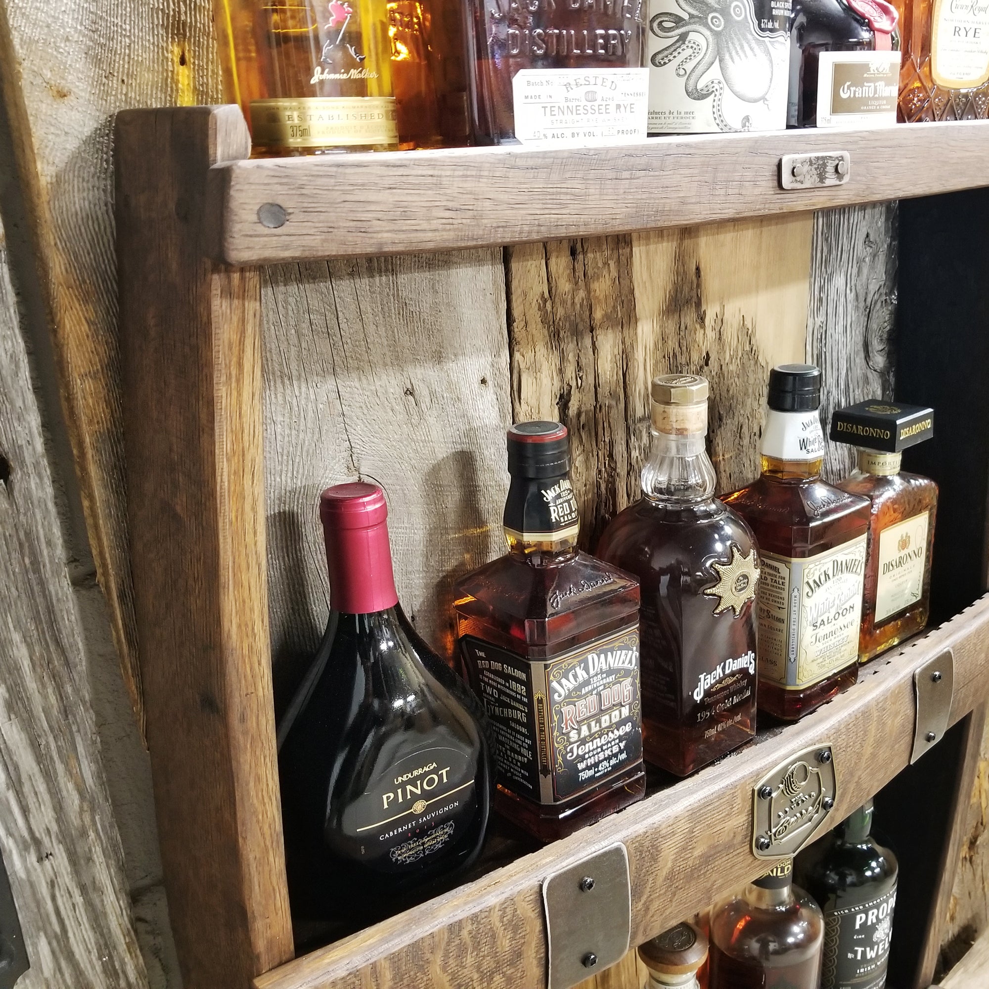 Whiskey Barrel Shelve Display - Whiskey Liquor Rack - Liquor Cabinet ...