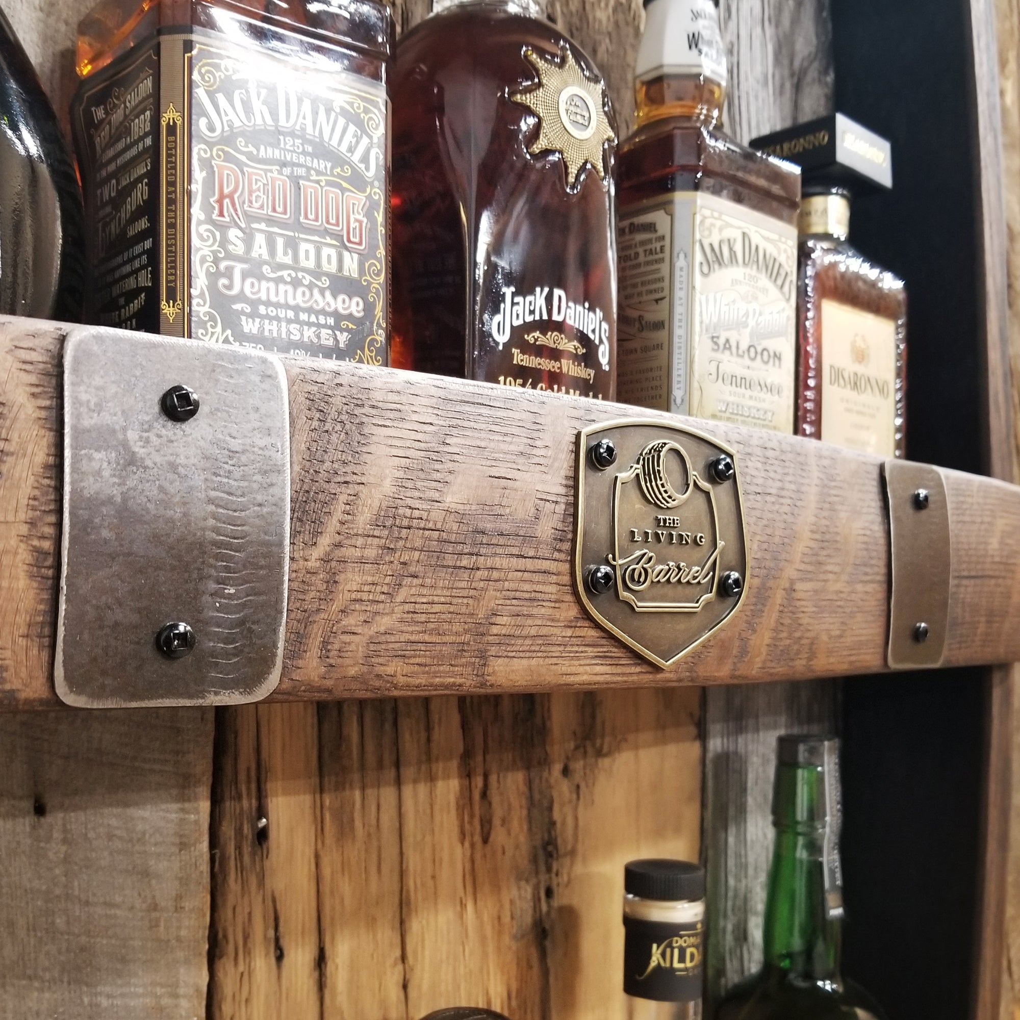 Whiskey Barrel Shelve Display - Whiskey Liquor Rack - Liquor Cabinet ...