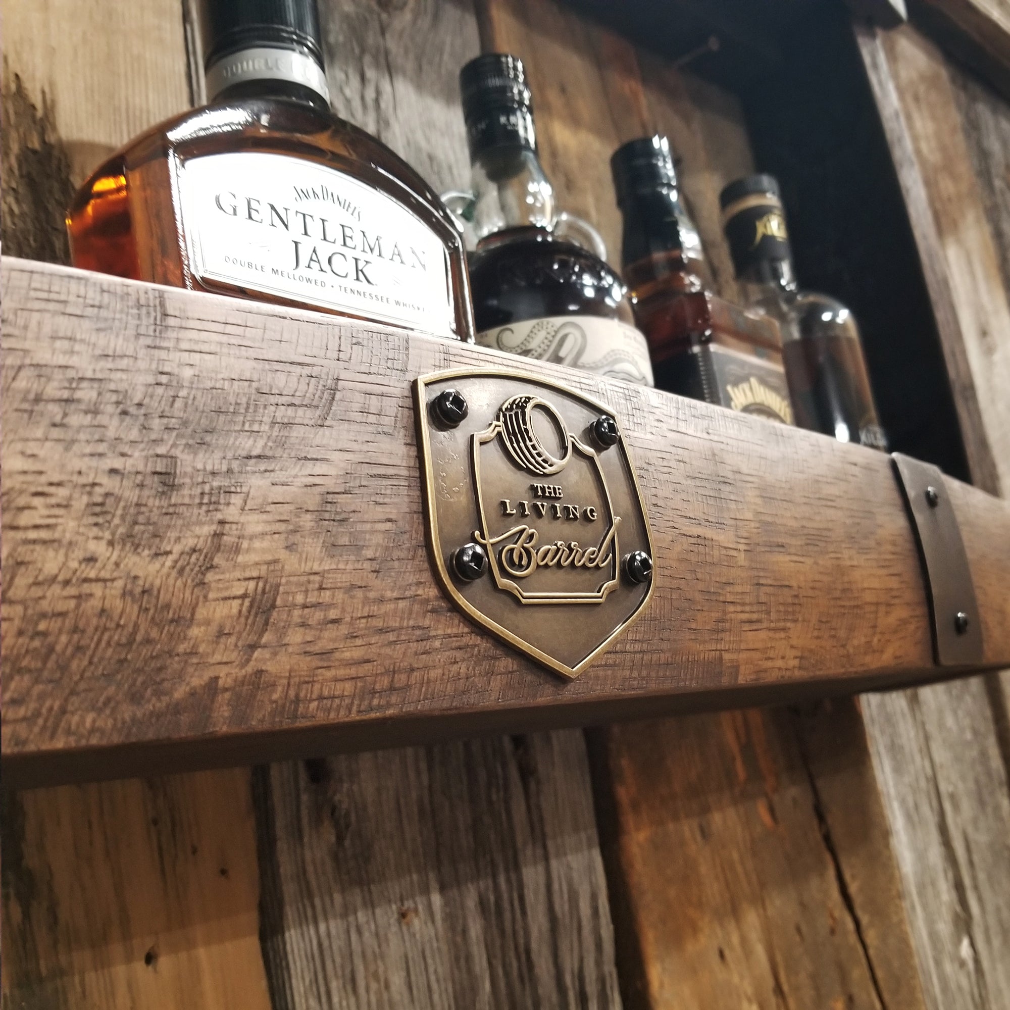 Whiskey Barrel Shelve Display - Whiskey Liquor Rack - Liquor Cabinet ...