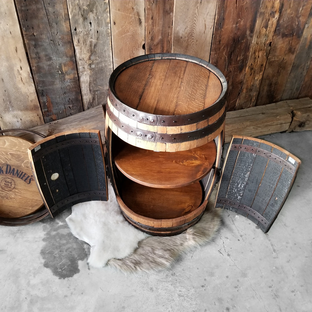Whiskey Barrel - Full Barrel Cabinet - Whiskey Barrel Liquor Cabinet ...