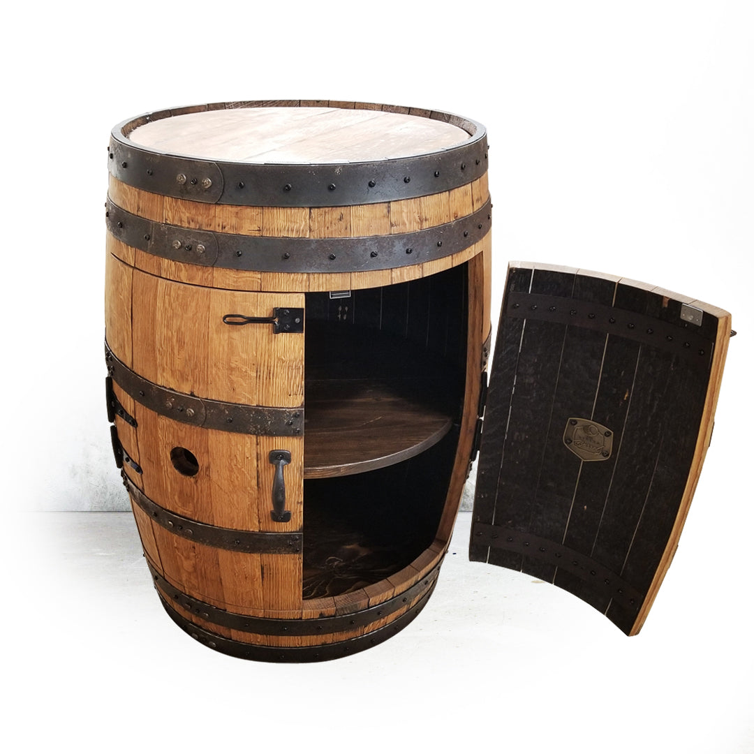Whiskey Barrel - Full Barrel Cabinet - Whiskey Barrel Liquor Cabinet ...