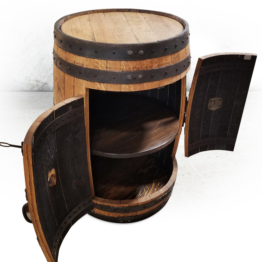Whiskey Barrel - Full Barrel Cabinet - Whiskey Barrel Liquor Cabinet ...